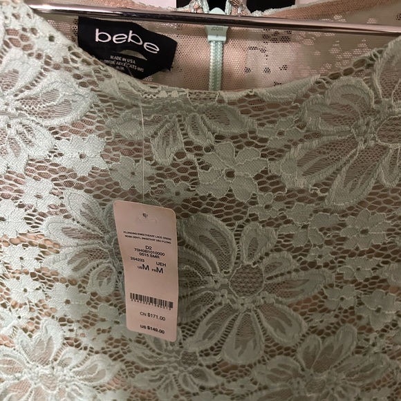 bebe | Dresses | Nwt Bebe Lace Dress Mint Green Size Medium | Poshmark